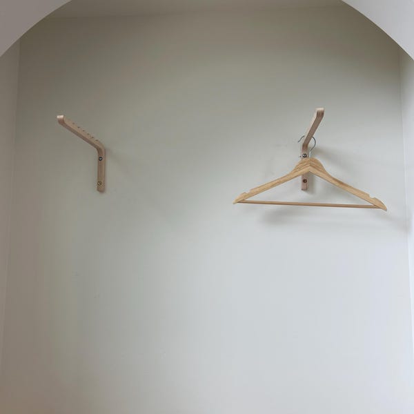Modern Wood Wall Clothes Hanger Rack | Single Garment Hook Rack ...