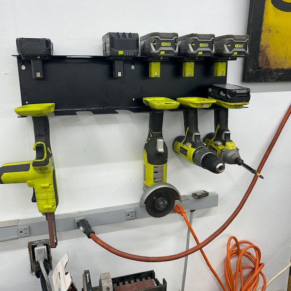 Ryobi One+ 18V Drill and Battery Shelf 4 or 6 Slots - Cordless Drill ...