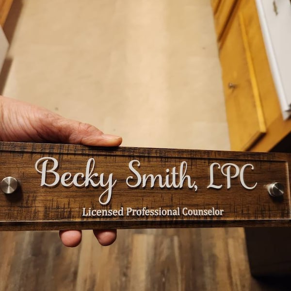 Rustic Desk Name Plate. Made Exclusively by Garo Signs. Size 10" X 2.5 ...