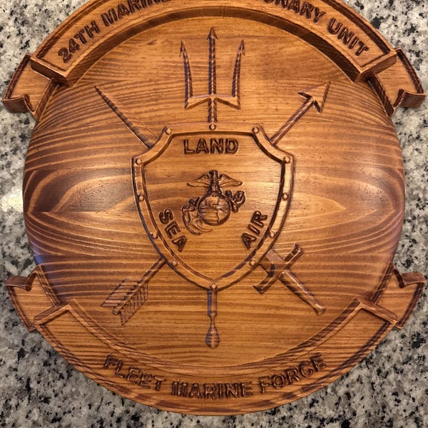 USMC Eagle Globe Anchor 12", Marine Corps, EGA, Mahogany, Military ...