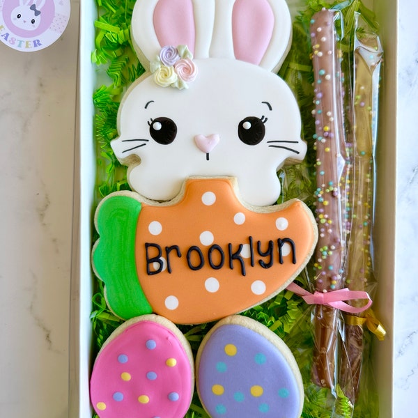 Personalized Easter Bunny Stickers, Pastel Easter Labels for Treat Bags ...