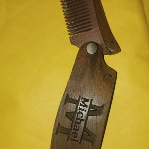 Custom Engraved Beard Comb, Personalized Wooden Comb, Groomsmen Gift ...