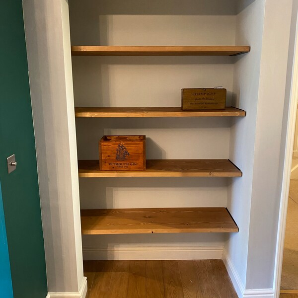 Thick Shelf 22cm With Z Lip Brackets, Custom Size, Reclaimed Solid Wood ...