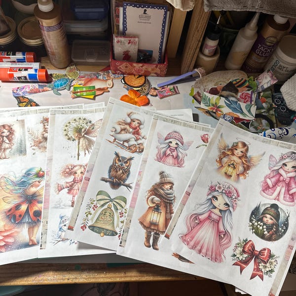 Winter Fairy Ephemera Kit: Cottagecore Collage Sheets (digital Download ...