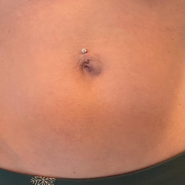 Titanium Petite Floating Belly Button Ring, Internally Threaded Ball ...