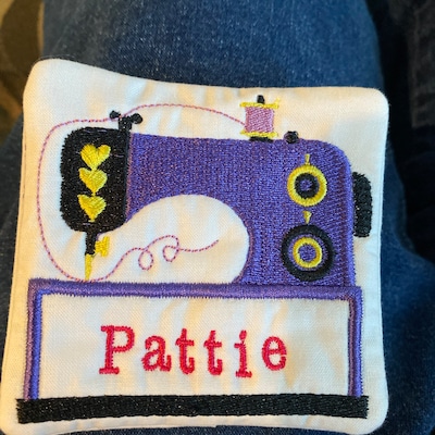 Sewing Machine Name Tag Embroidery Design for Embroidery Leather ...