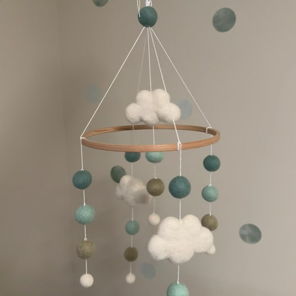 Butterfly Mobile/ Mobile Bebe/ Felt Baby Mobile Girl/ Cloud Mobile ...