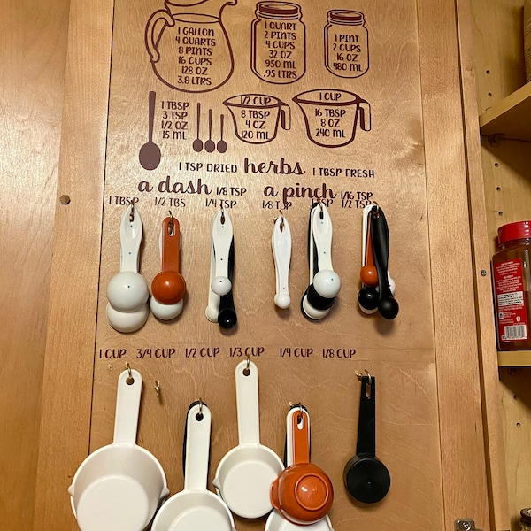 Measuring Cup and Spoon Vinyl Decal Labels | Kitchen Organization ...