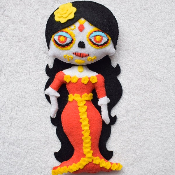 Patrón en PDF para realizar una Catrina en fieltro. - Etsy México