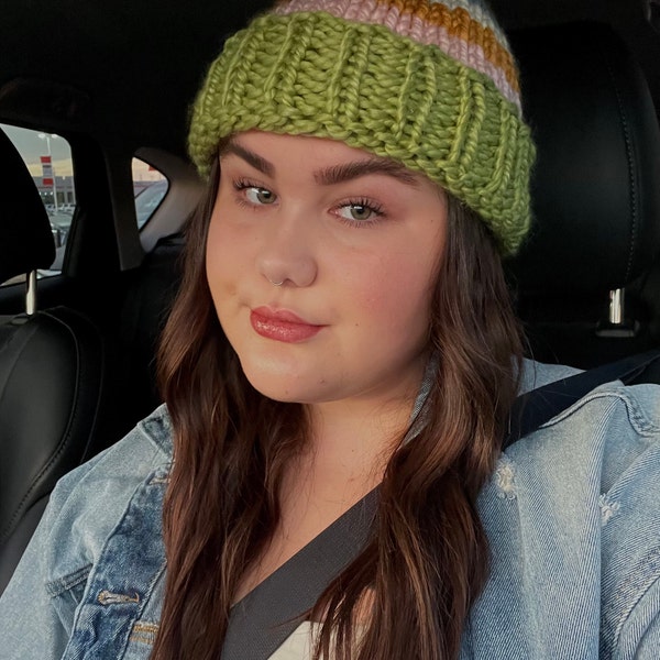 Custom Multi-colored Beanies | Hand Knit Chunky Beanies | Cozy ...