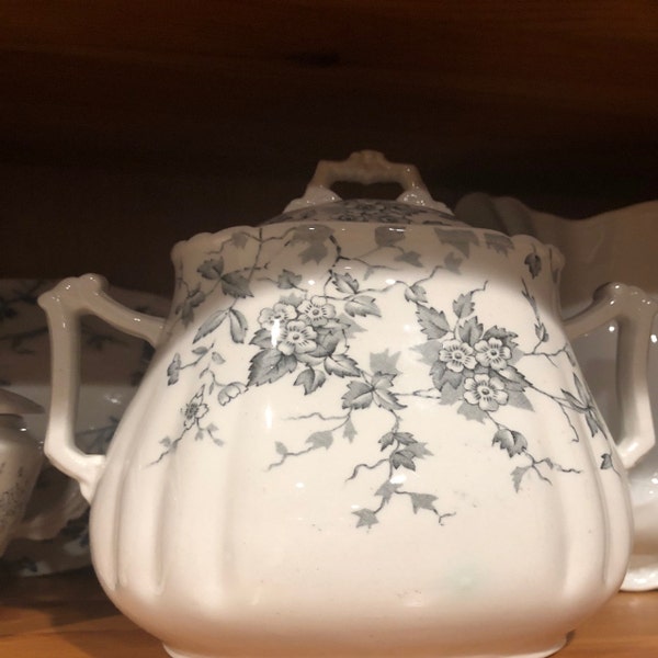 Antique Flow Blue Flat Rim Bowl - Etsy