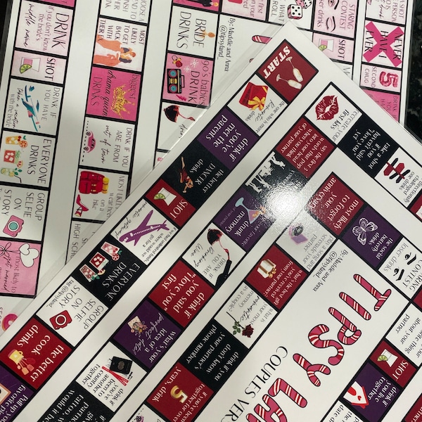 Tipsy Land Bachelorette Party DISCOUNTED LAMINATED BOARD Game Clean Out ...