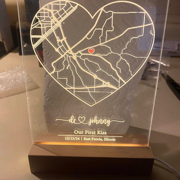 Where We Met Map, Personalised Anniversary Gift, Where We Met Gift ...