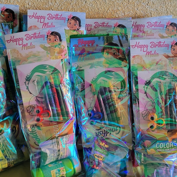 Baby Moana Coloring Party Favors With Crayons| Baby Moana Birthday ...