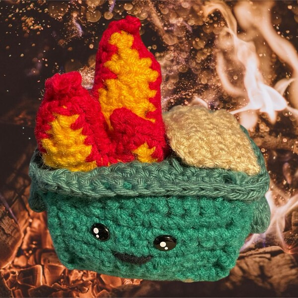 Dumpster Fire - PDF Crochet Pattern - Twinkie Chan - 100% Soft - Amigurumi - Etsy
