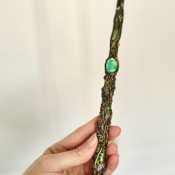 Magic Wand Purple and Gold Cosplay Magic Wand Purple Agate Gemstone ...