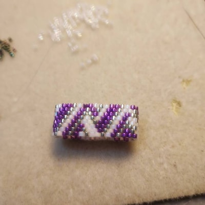 Set of 2 Even Peyote Ring Patterns, Miyuki Delica Seed Bead, Gold Teal ...