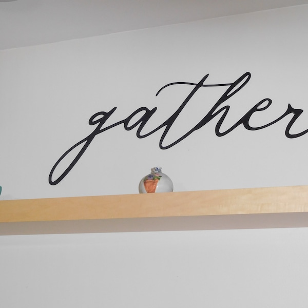 Gather Metal Word Metal Wall Art Gather Word Sign Gather Word Script - Etsy