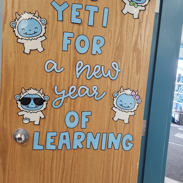 January Bulletin Board | Yeti New Years Bulletin Board Kit - Etsy