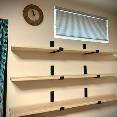 Metal Shelf Bracket, L Bracket, Modern Industrial Steel Open Shelf ...