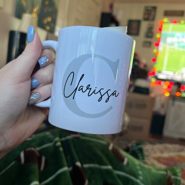 Personalized Coffee Mug, Monogram Coffee Mug, Coffee Mug With Letter ...
