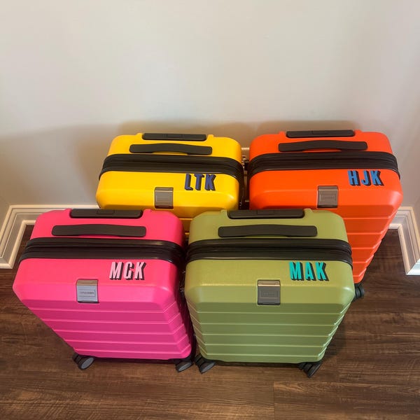 Luggage Sticker, Double Layer Vinyl Monogram Decal Sticker, Monogram ...