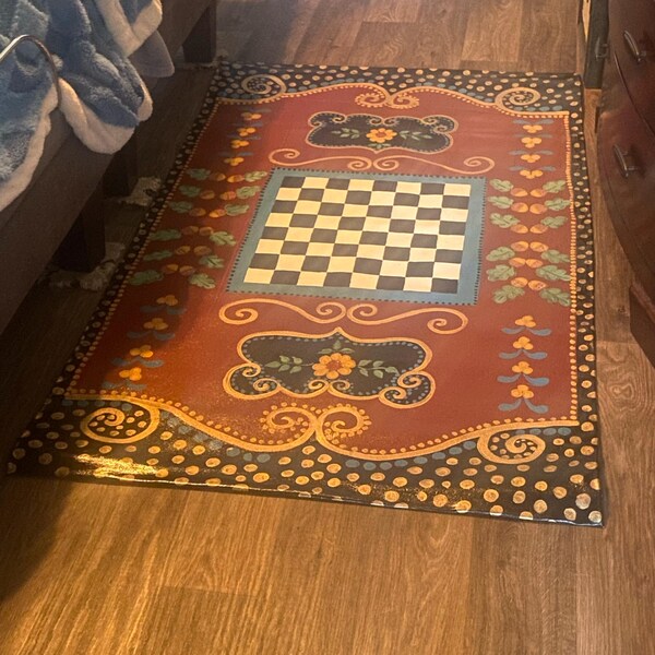 Floorcloth / Hand Painted Rug/ Country Primitive/ French Country - Etsy