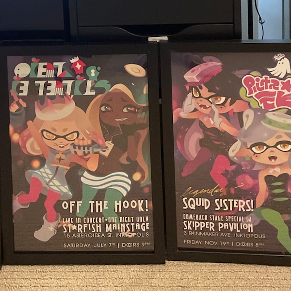 Squid Sisters Concert Poster Artist Print Illustration Splatoon - Etsy