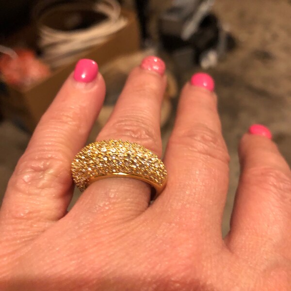 Three Tone Tri Tone Stacking Ring Pave Stacking Rings Stackable Rings ...