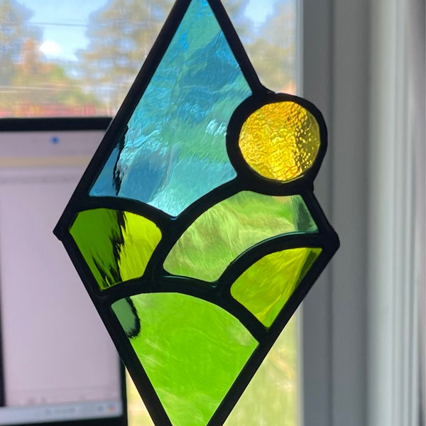 Mini Diamonds Stained Glass Pattern: Scrap Glass DIY (digital Download ...