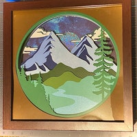 Buy 3D Mountain Shadow Box SVG – Nature Scene, Layered Design (digital ...