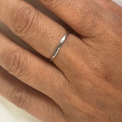 14k GOLD Custom Stacking Rings, Stackable Name Ring, Dainty Name Ring ...