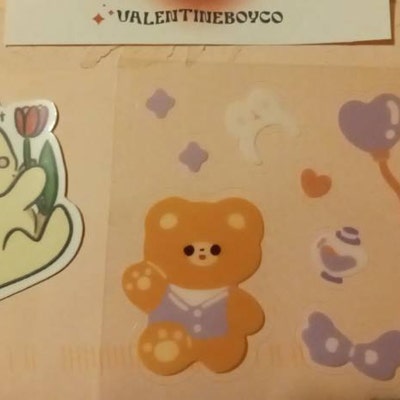 Coquette Vinyl Stickers Teddy Bear, Cherry Hearts, Bunny, Rabbit - Etsy