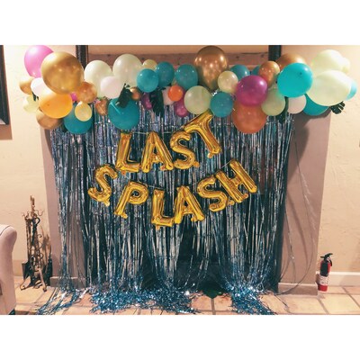 Last Splash Banner Bachelorette Party, Bridal Pool Party Tropical ...