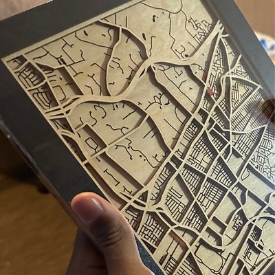 Custom 3D Map on Wood Any City Laser Cut/engraved 5 Layers - Etsy