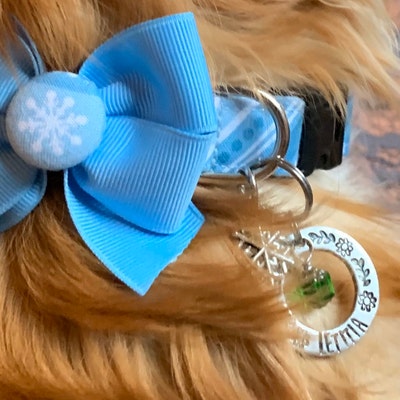 Girl Dog Tag Pet Name Tag Dog Name Tag With Flowers and Crystal Bead ...