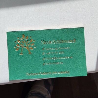 100 Luxury Gold Foil Business Cards Design and Print, QR Calling Cards ...