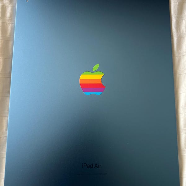 Vintage Spectrum Apple Logo Sticker for MacBook | Vintage Colorful ...