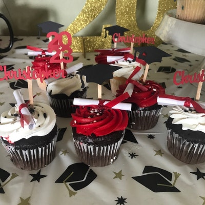 Graduation Cupcake Toppers, Graduation Decorations, Graduation Party ...