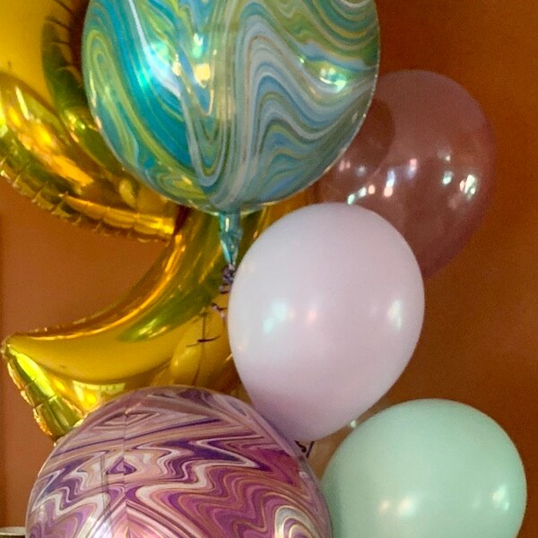 Marble Sphere Balloons - Round Marbled Sphere Balloons - 16 Inch - 6 ...