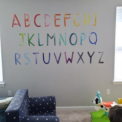 Rainbow Uppercase Letters Fabric Wall Decal Color Story - Etsy