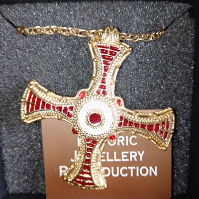 Gold and Enamel Saxon Cross Pendant - Etsy UK