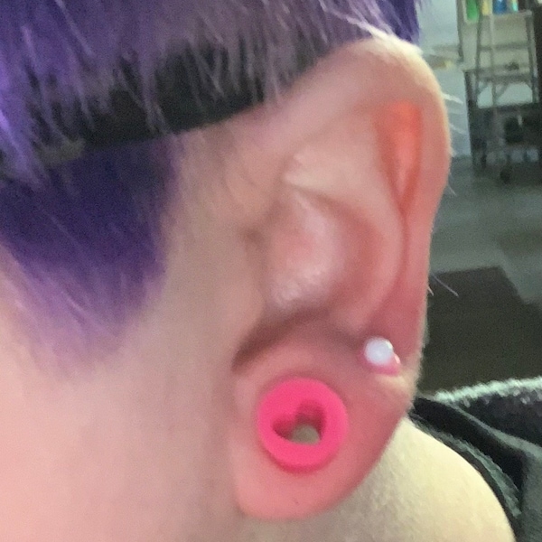 Pink Tender Heart Silicone Soft Flexible Ear Plugs Gauges Tunnels ...