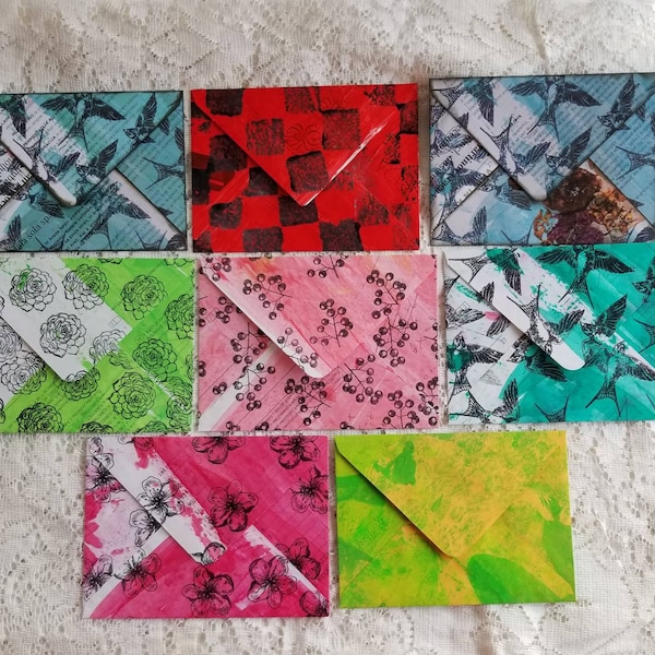 6 X Handmade Envelopes, Upcycled Rescued Materials - Etsy