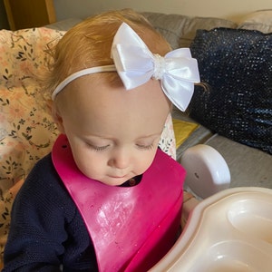 Baby Tiara Hair Band for Baptism Christening Lace and Pearls | Etsy