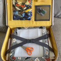 Hobbygift Large Linen Project Case Storage Bag - Applique Bee Design ...