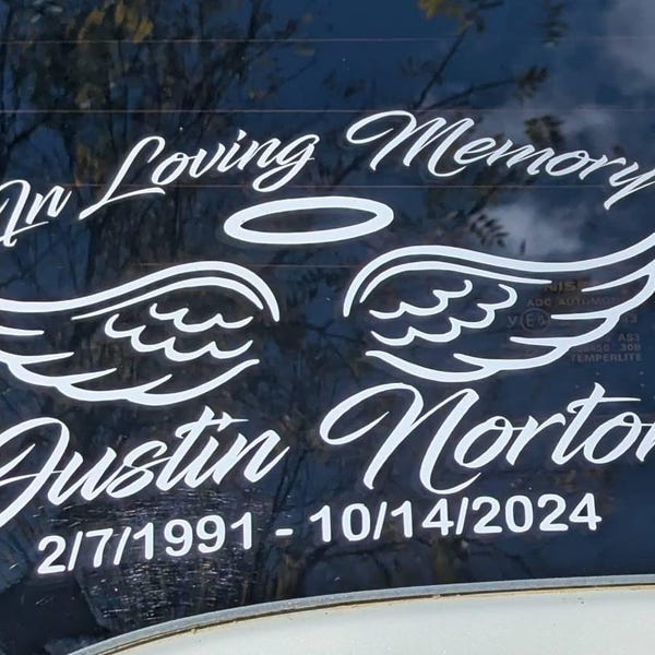 In Loving Memory Decal | Color & Size Options Available | Angel Wings ...