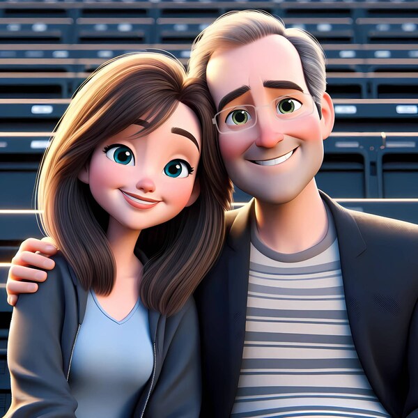 Custom Portrait Pixar Wedding Personalized 3d Cartoon Photo Pixar Style ...
