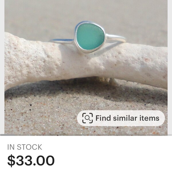 Teal Hammered Sea Glass Ring, Wide Band Sterling Silver Ring, Sea Glass ...