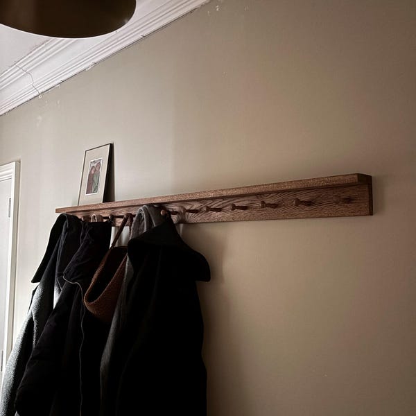 Shaker Peg Shelf Made From Solid Oak | Peg Rail | Peg Shelf | Coat Hook ...
